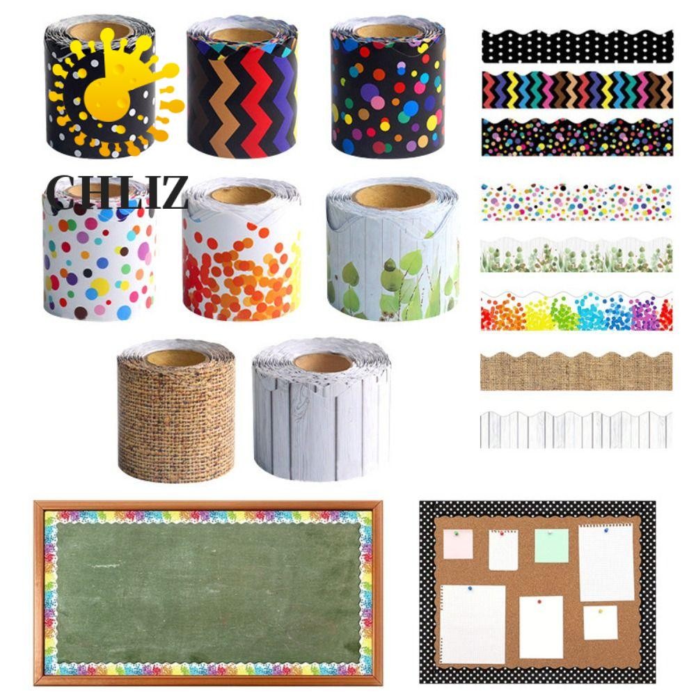 CHLIZ Poster Border Stickers, Waterproof Colored Wavy Edge Paper, DIY ...