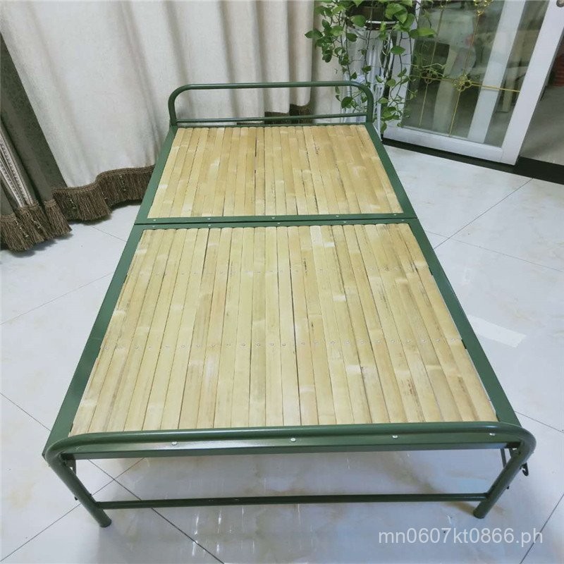 Folding Bed Single Bed Bamboo Bed Simple Bed Construction Site Bed ...