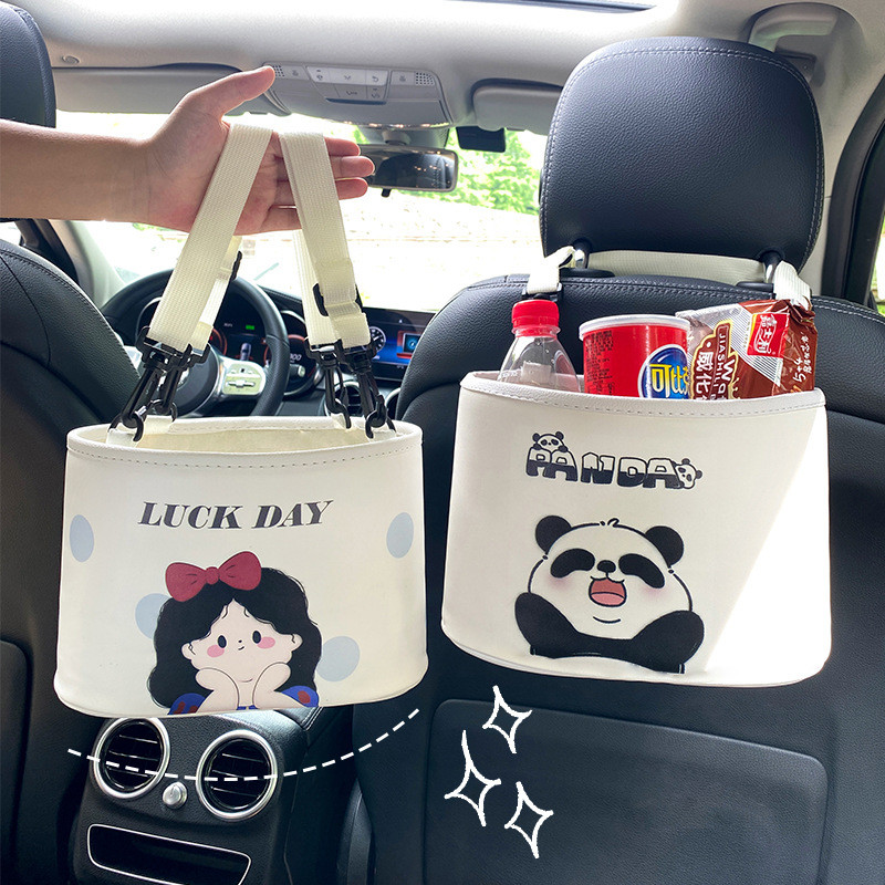 Graffiti Cartoon Car Chair Back Storage Box Trash Can Car Interior ...