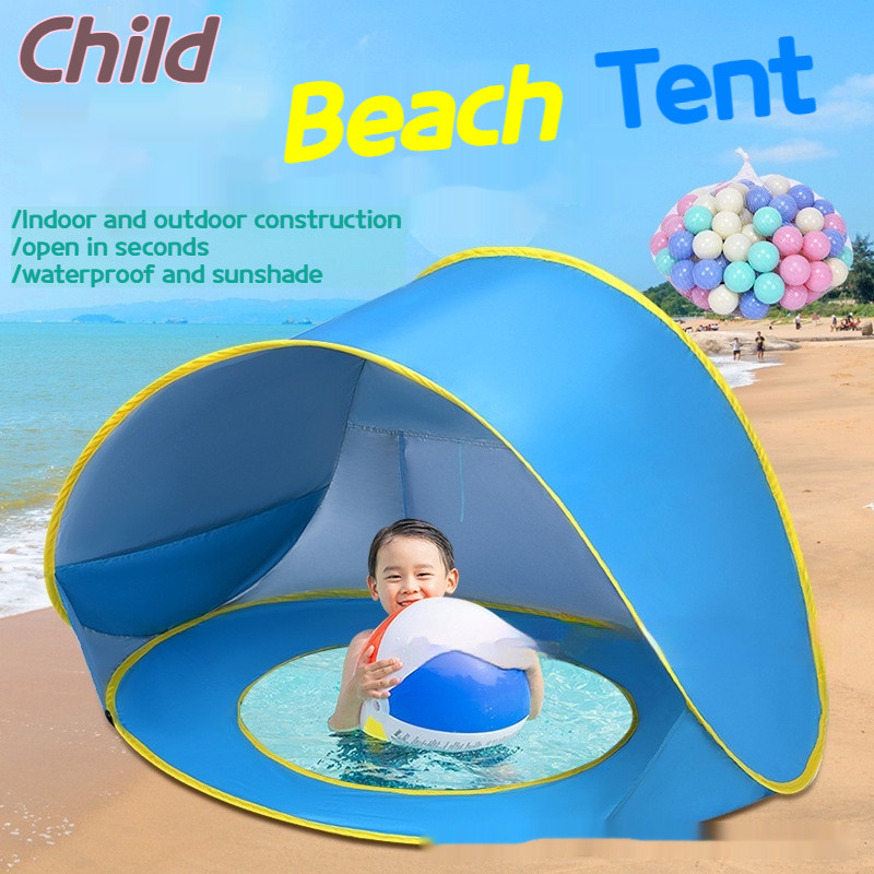 Beach tent for kids with ocean balls water polo pool sun protection ...
