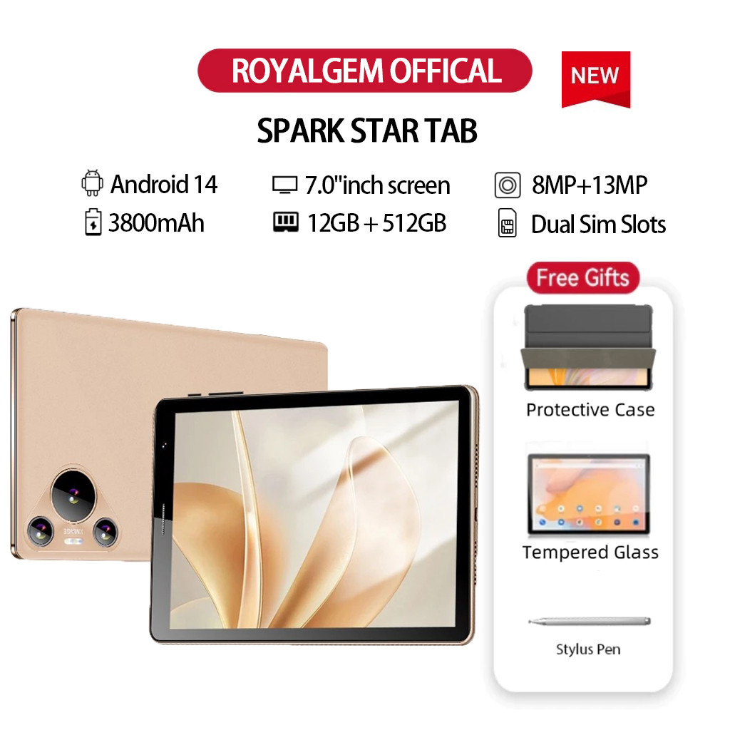 SPARK STAR Tablet android tablet for kids 12GB+512GB 3800mAh Dual SIM ...