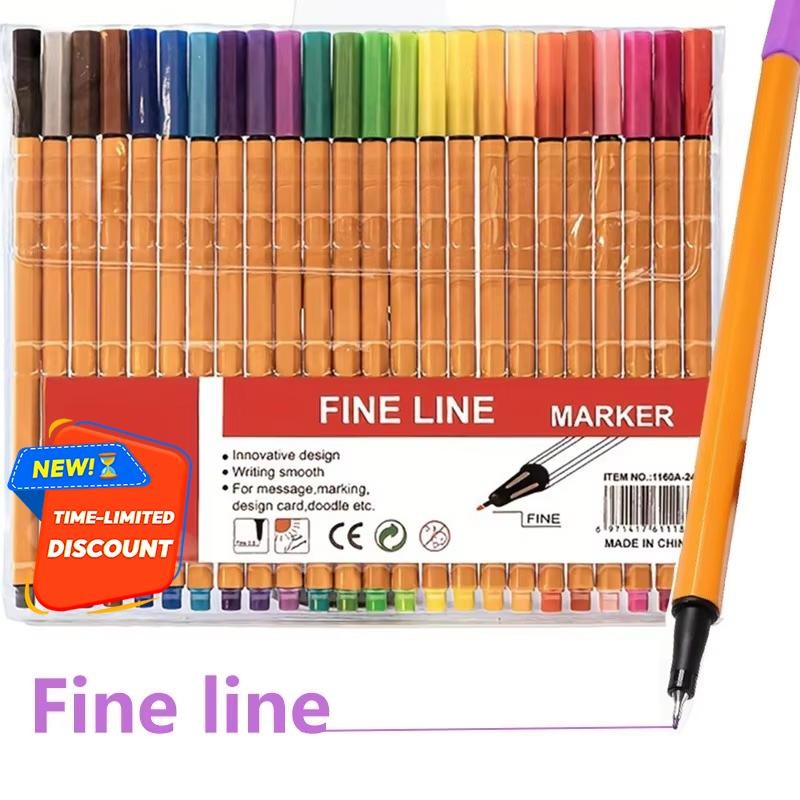 6/12pcs Thin Line Colored Pen Set, 0.4mm Fine Tip, Smooth Writing for ...