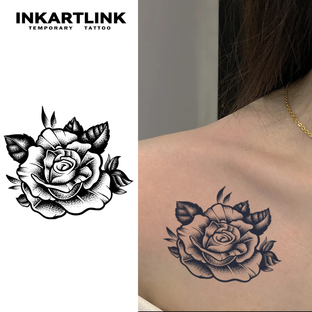 Flower temporary tattoo stickers, waterproof long-lasting magic tattoo ...