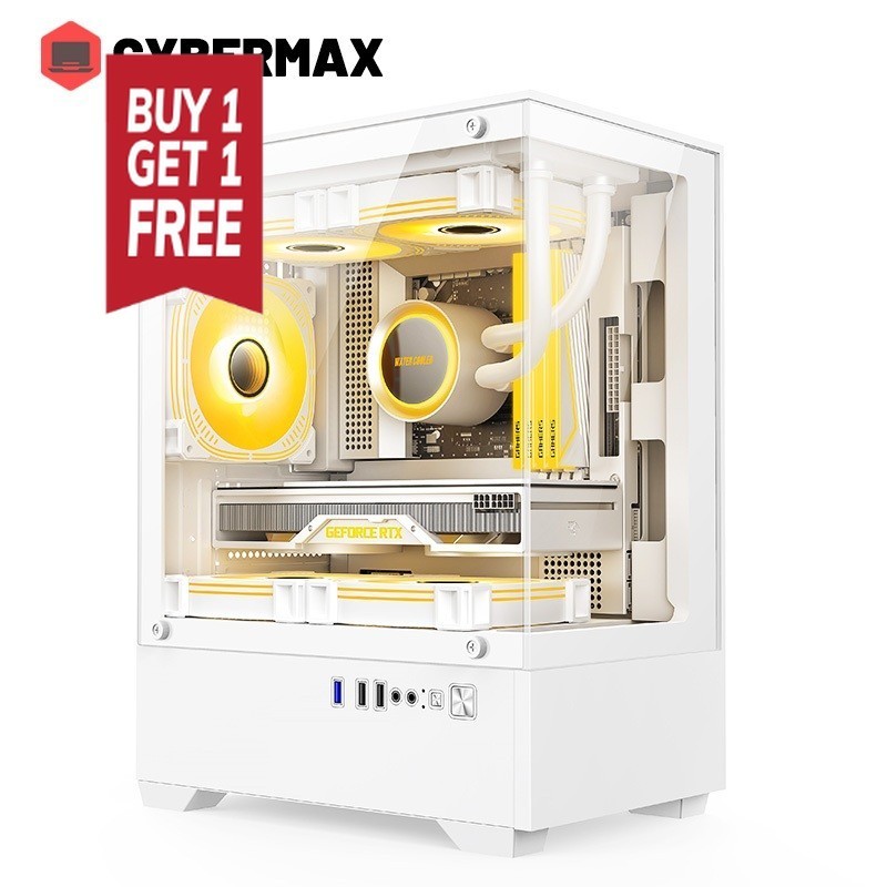 YGT Gaming Computer Case With Tempered Glass Mid Tower Micro ATX PC ...