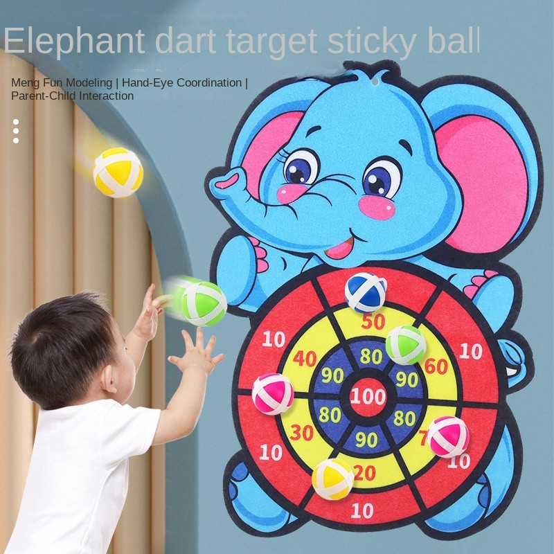 Children's Sticky Ball Elephant Dart Board Baby Sticky Ball Target Hand ...