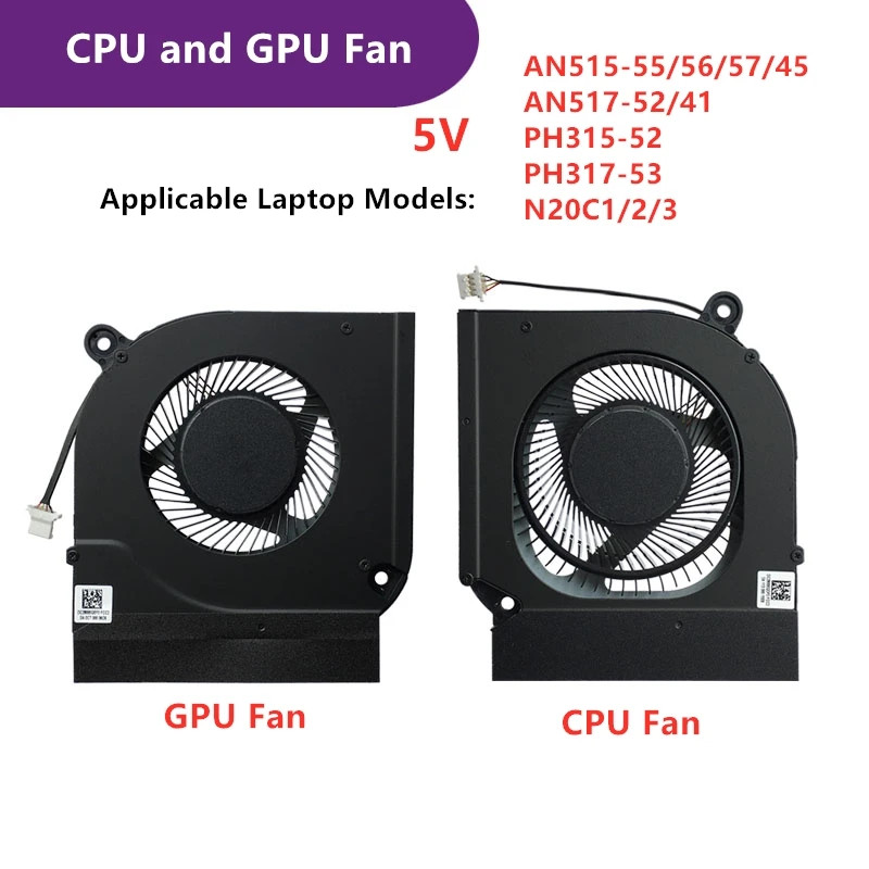 NEW Laptop Replacement CPU GPU Cooling Fan for Acer Nitro 5 AN515-55 ...