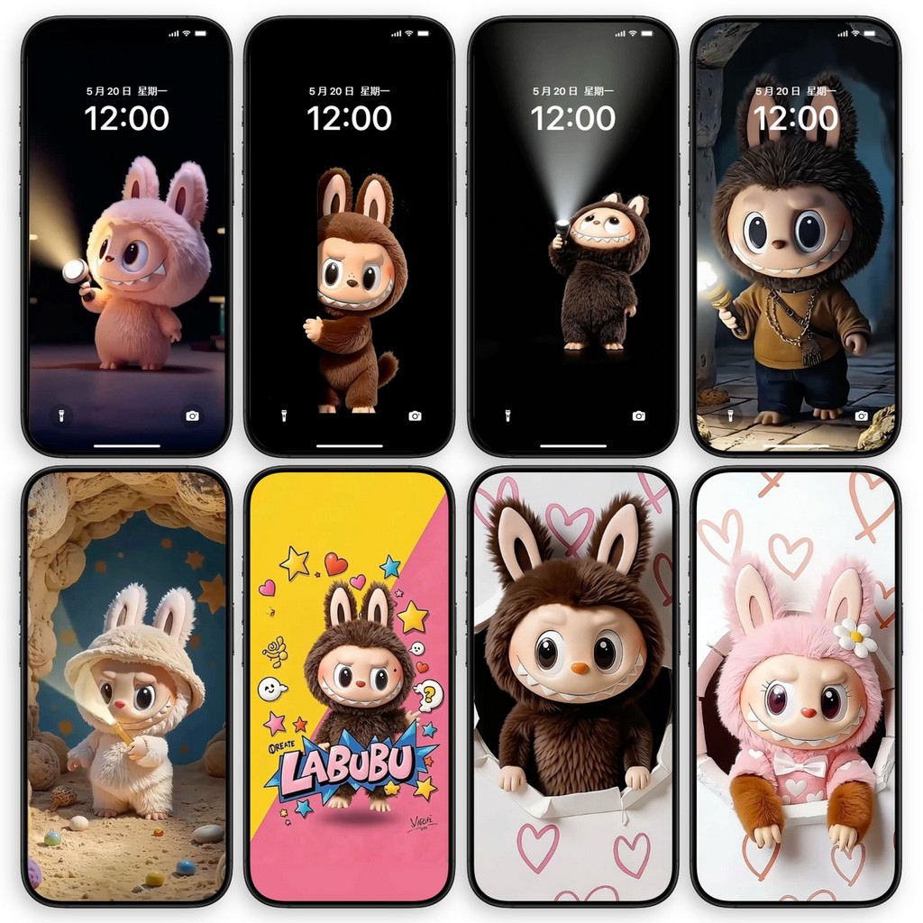 34 Sheets Dynamic Bubble Mart Zimomo labubu labubu Swimming Pool ...