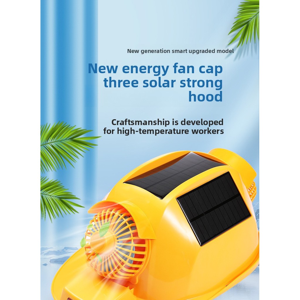 Fan Safety Helmet Solar Powered Rechargeable Air Conditioning Hat ...