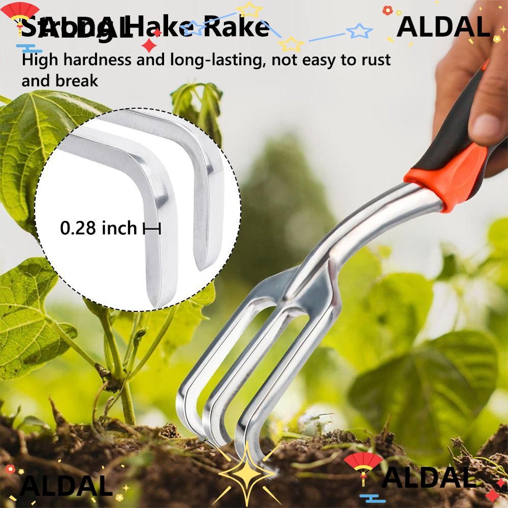 ALDAL Hand Rake Garden Tool, Cultivating Loosening Weeding Ergonomic ...