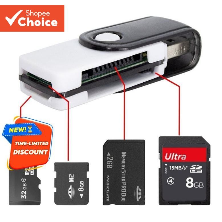 Super Mini USB Memory Card Reader USB 2.0 to SD Micro TF MS Card ...