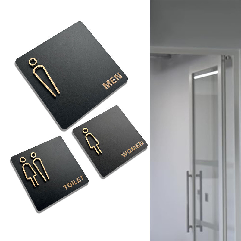 Restroom Signage Public Toilet Door Signage Acrylic Washroom Sign Plate ...