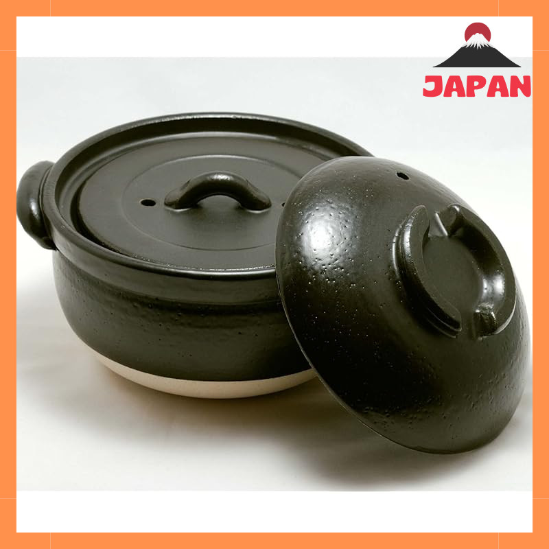 Traditional Japanese Rice Cooker with Double Lid - Yokkaichi Banko Ware ...