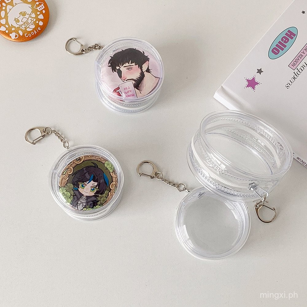 Transparent Round Badge Bag Badge Pendant Display Pain Bag Student ...