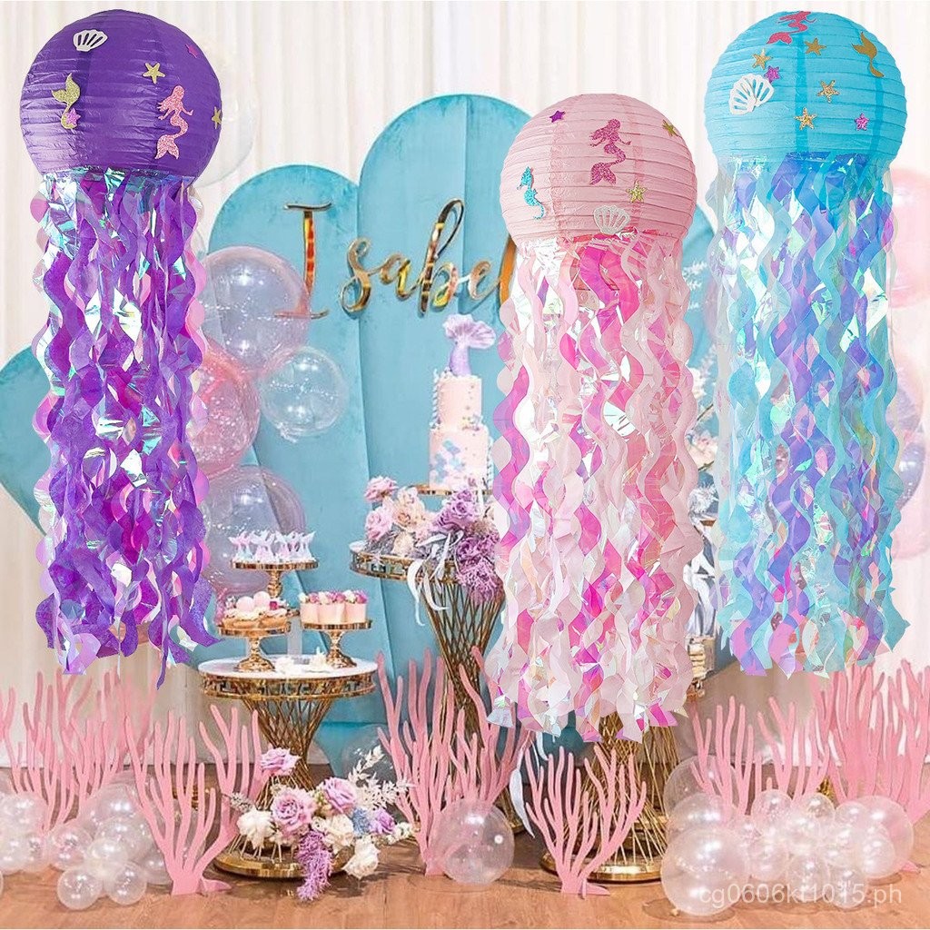 Jellyfish Ocean Blue Props for Toddlers Hanging Decorations Theme ...