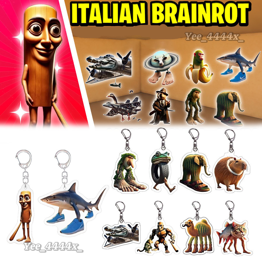 Italian brainrot Acrylic Keychain High-Transparency Compact tralalero ...