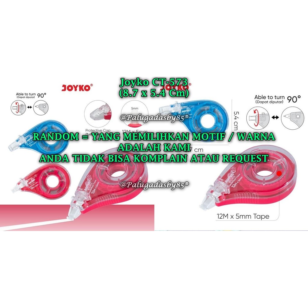 (1 Piece) WHOLESALE Correction Tape Joyko CT-573 (12M*5mm) / Joyko CT ...