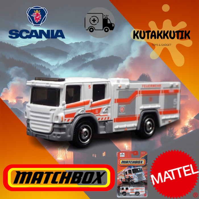 Matchbox Fire Truck Fire Truck Scania P 360 Feuerwehr White | Shopee ...