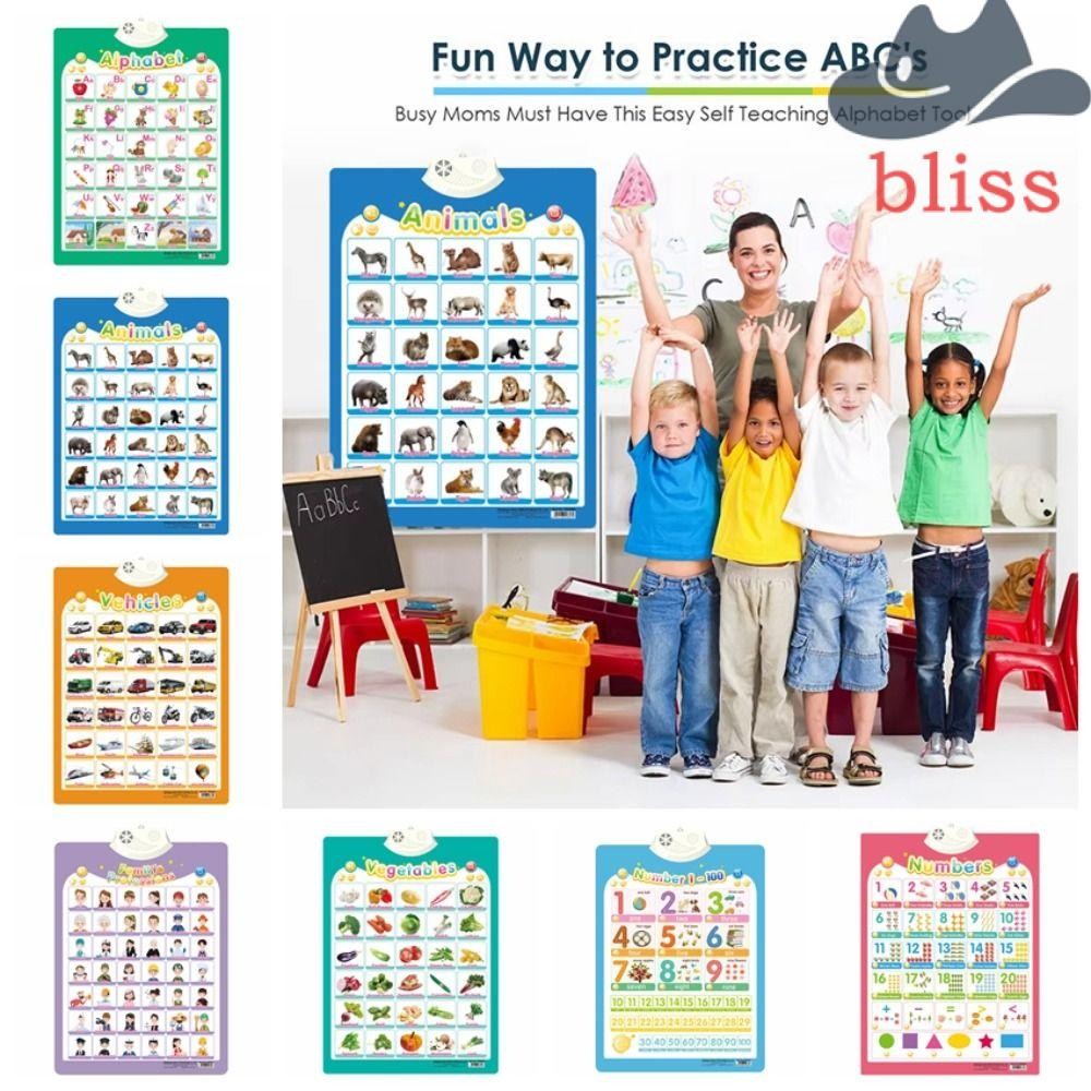 BLISS Kids Learning Talking Poster, PVC Audio Book Interactive Talking ...