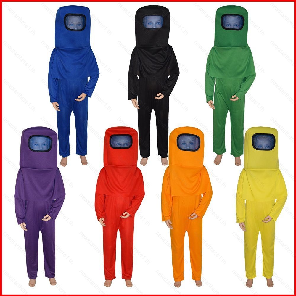 NS1 Among Us Kids Cosplay Costume Set Halloween Spacesuit Bodysuit Mask ...