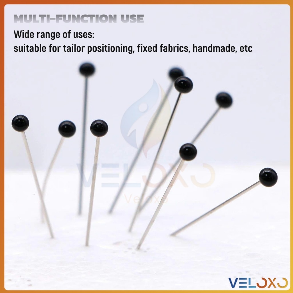 100Pcs/Box Round Head Needles Stitch Straight Push Sewing Pins For ...