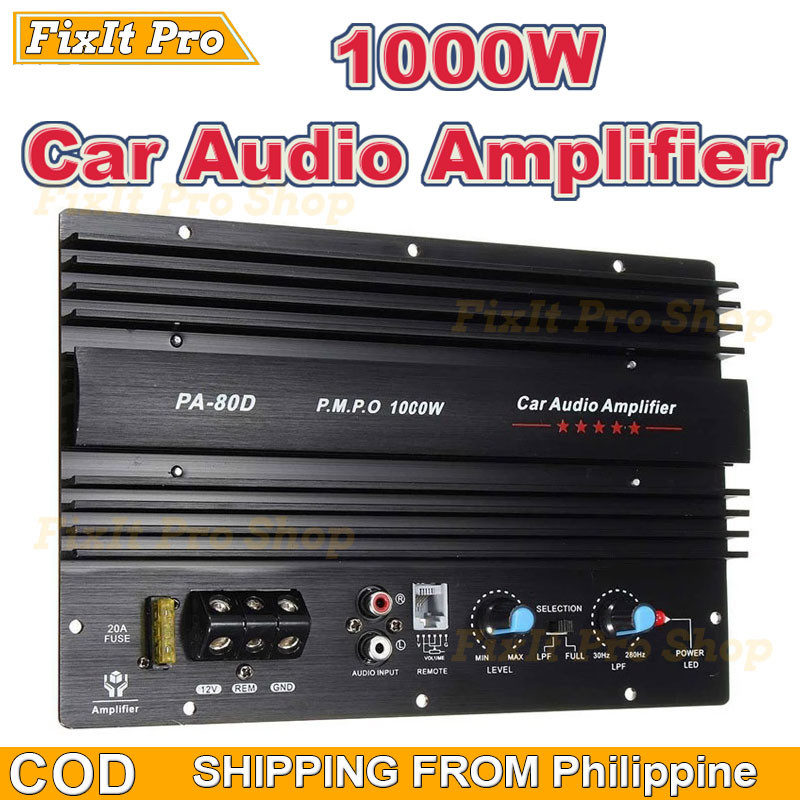 12V 1000W High Power Mono Car Audio Amplifier Board Powerful Bass ...