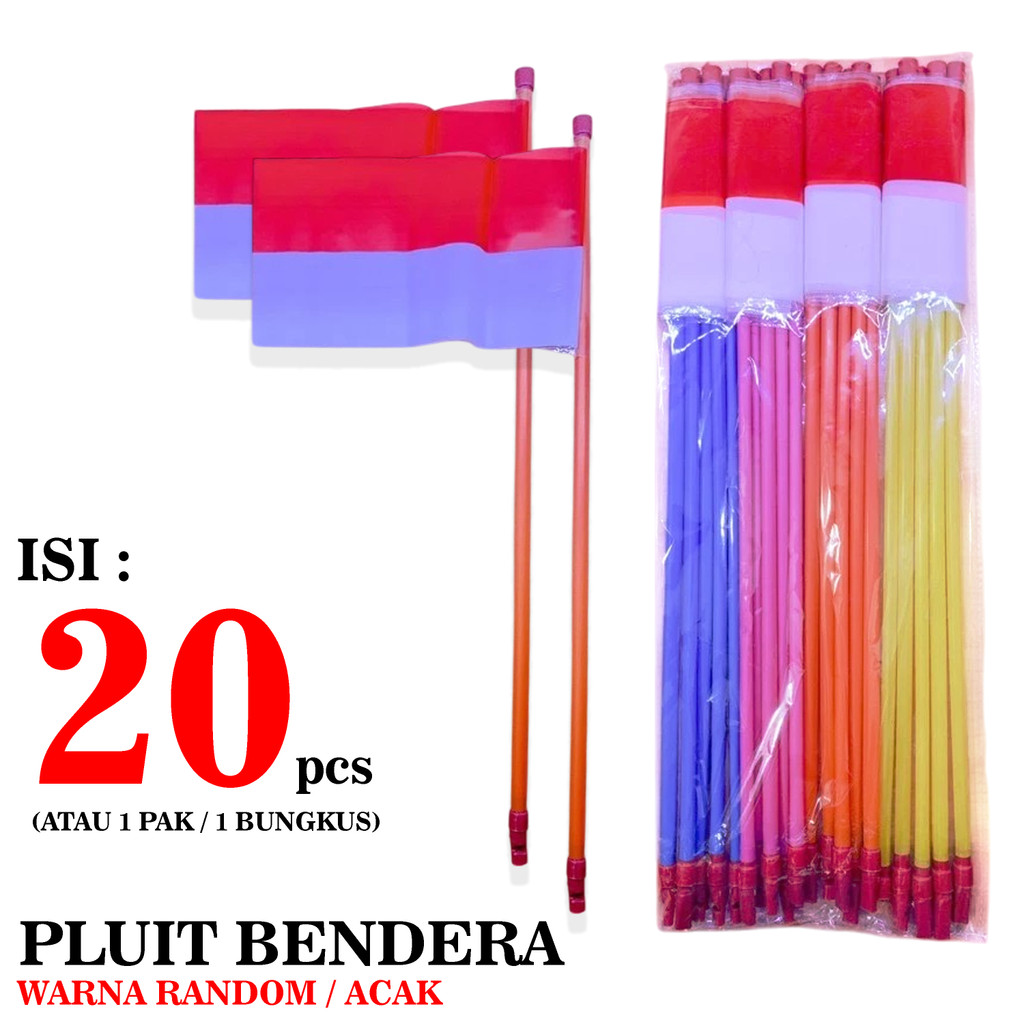 MERAH Red and white flag with hand straw sticks for August 17th ...