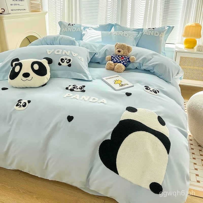 Xiaohongshu Recommended Panda Bedding Set Pure Cotton All-Season Bed ...
