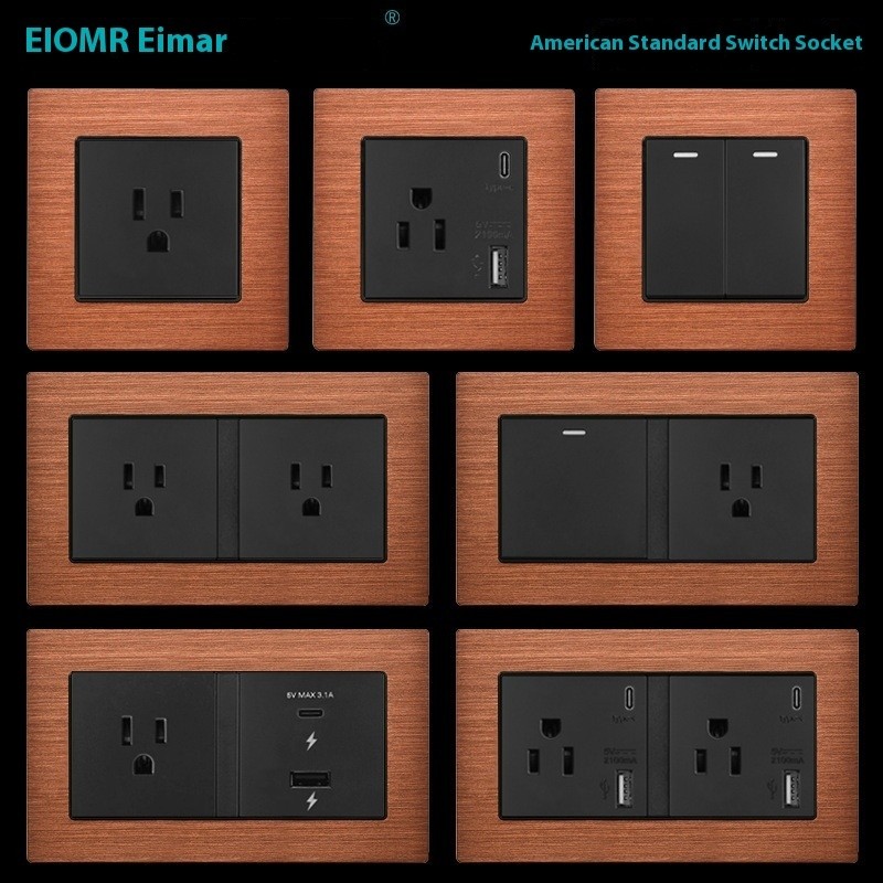 Aluminum Brushed Brown 15A American Standard Switch Socket Panel ...