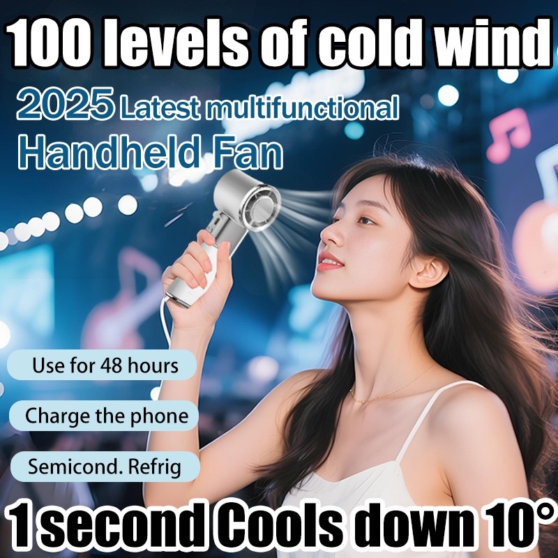 Portable Handheld Fan Power Bank air cooler 3 in1 Fast charger 100 ...