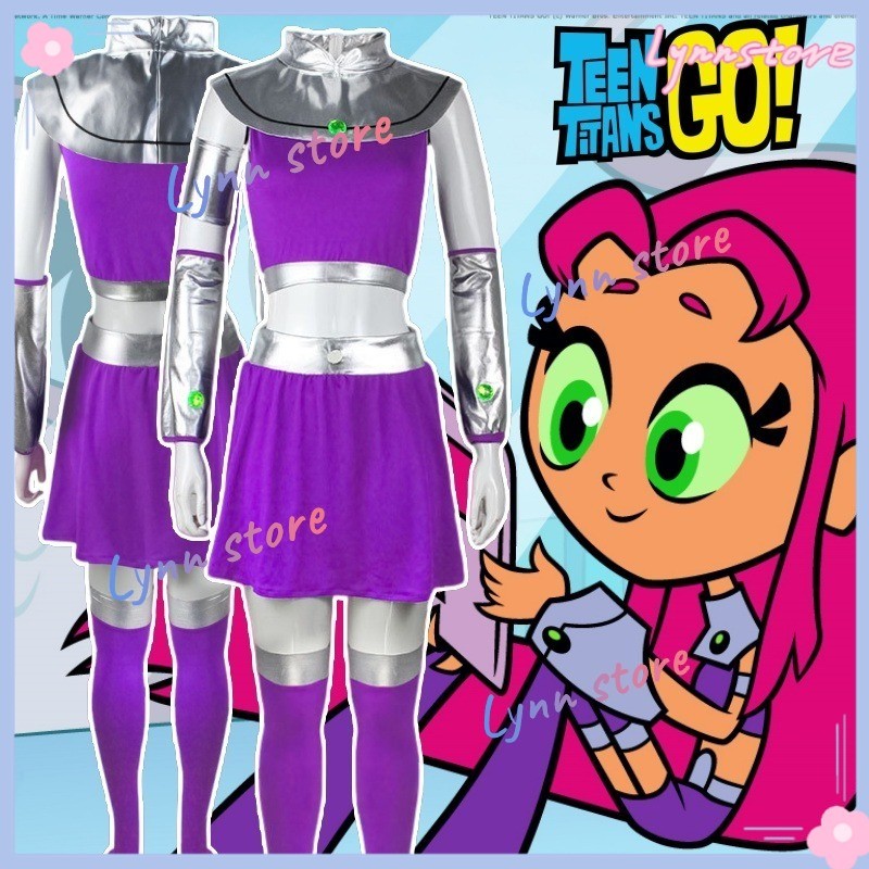 STARFIRE Cosplay Costume Princess KORIAND'R Purple Short Skirt Uniforms ...