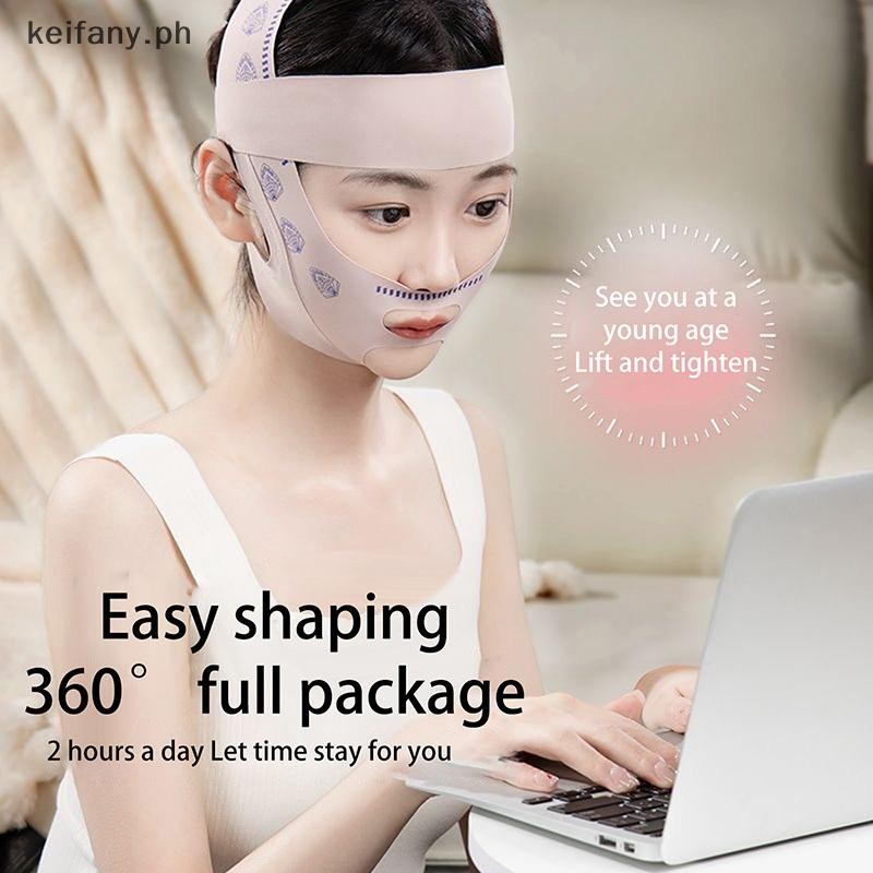 keifany Double-deck Face Slimming Bandage Face Lifting Belt V Line Face Slimming Strap Double ...