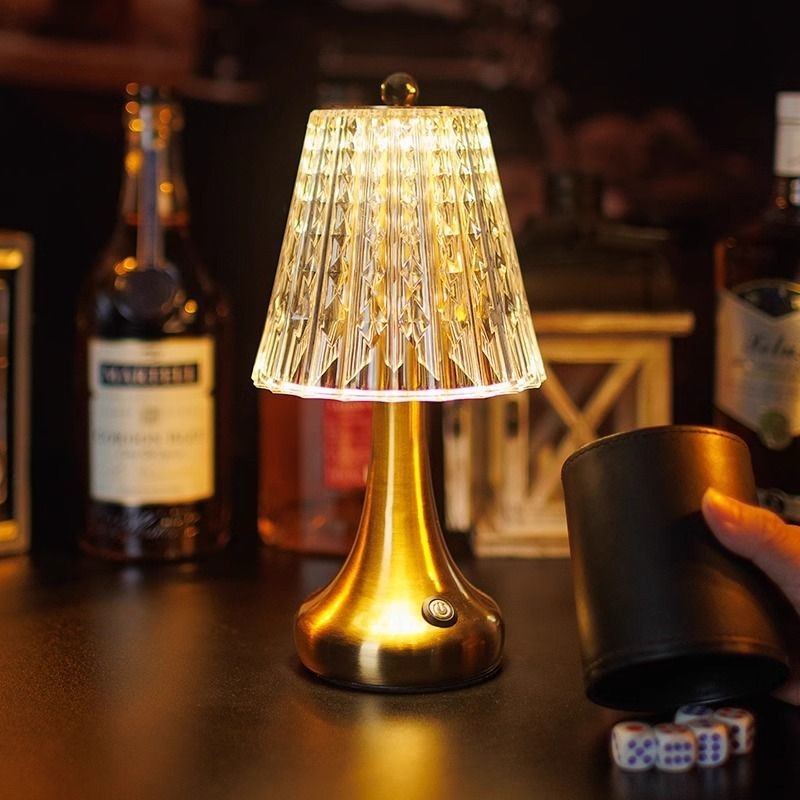 Retro Bar Table Lamp Rechargeable Outdoor Dining Table Lamp Desktop ...