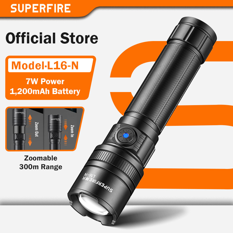 SUPERFIRE L16-N Flash Light Waterproof Explosion-Proof Flashlight High Power Portable Light ...