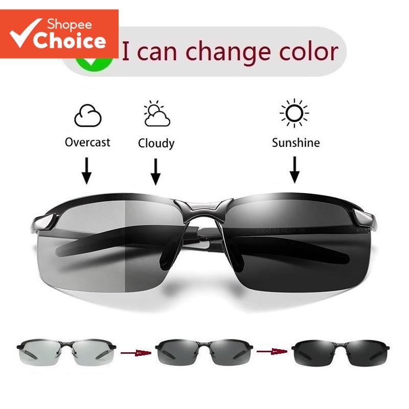 Men Metal Polarized Color-changing Sunglasses Driving Fishing Outdoor ...