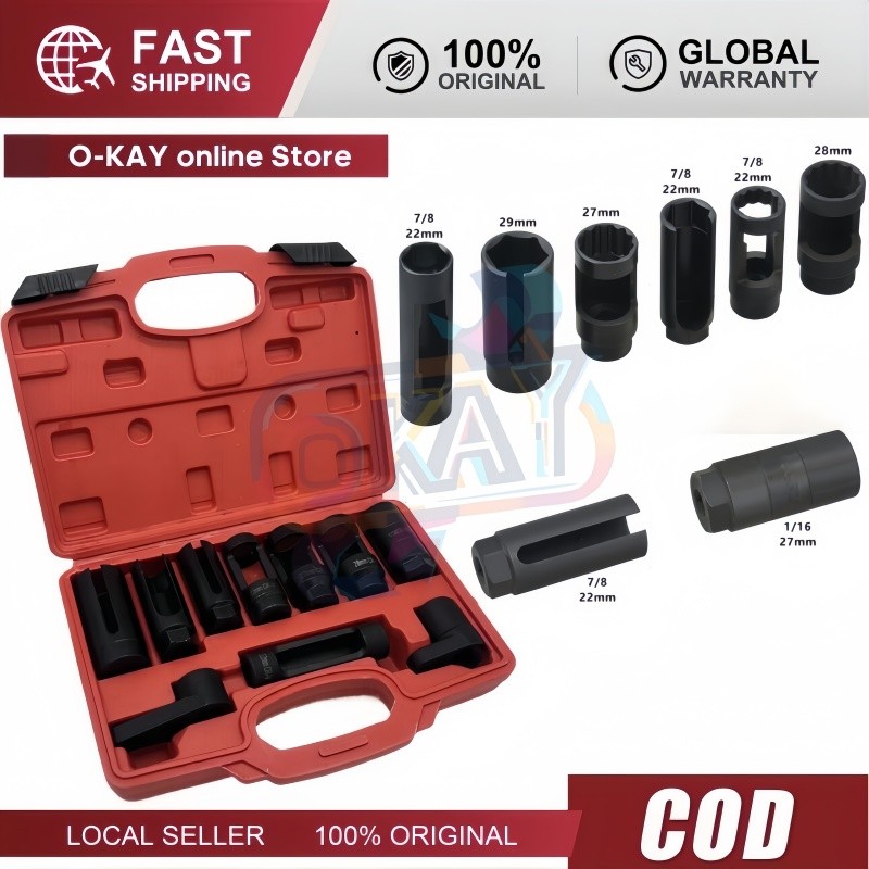 10PCS CR-V Oxygen Sensor Socket Set – O2 Sensor Removal Tool Kit, Pressure Wrench Set | Shopee ...