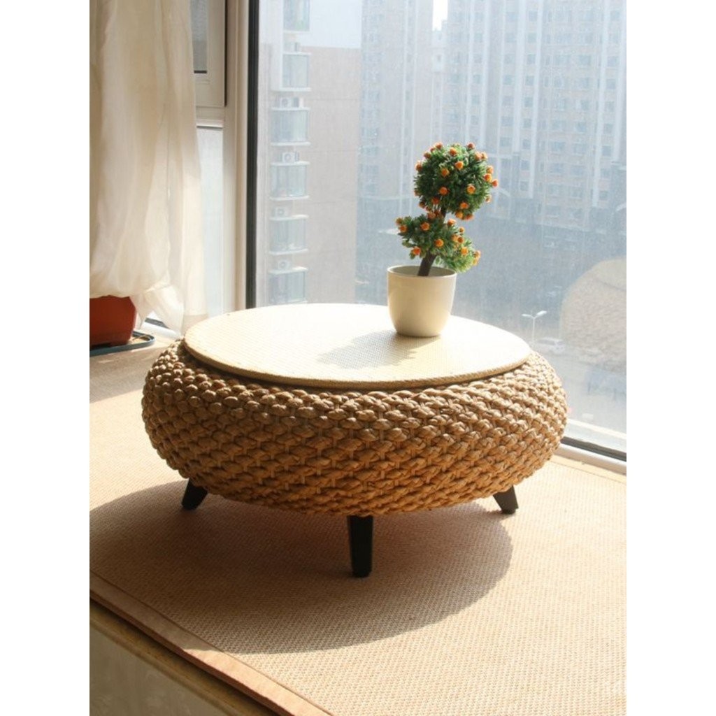 Storage Woven Rattan Tatami Coffee Table Bay Window Table Japanese Zen ...