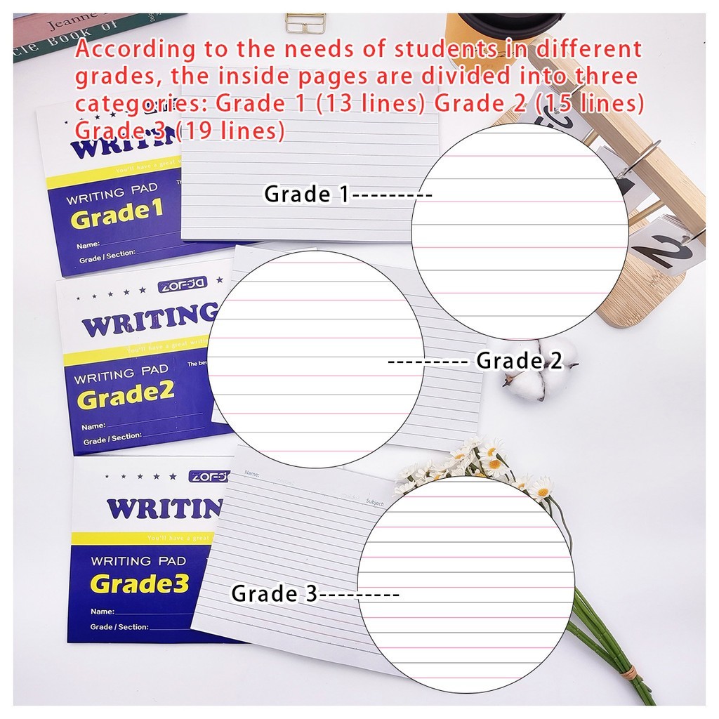 10PAD/PACK Intermediate Pad Writing Pad Paper 80 sheets For Grade 1-4 ...