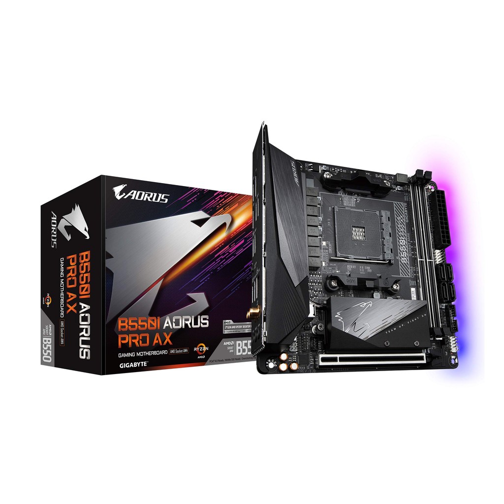 GIGABYTE B550I AORUS PRO AX Rev.1.x Mini-ITX Motherboard AMD B550 Wi-Fi ...