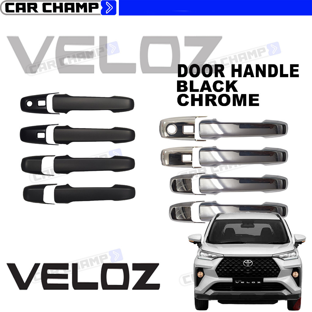 Toyota Veloz 2022 to 2026 Door Handle Outer Cover Matte Black / Chrome ...