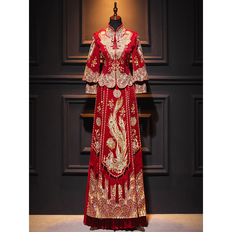 Xiuhe Dress Bride 2025 Wedding Chinese Dress Small Man Dragon Phoenix ...