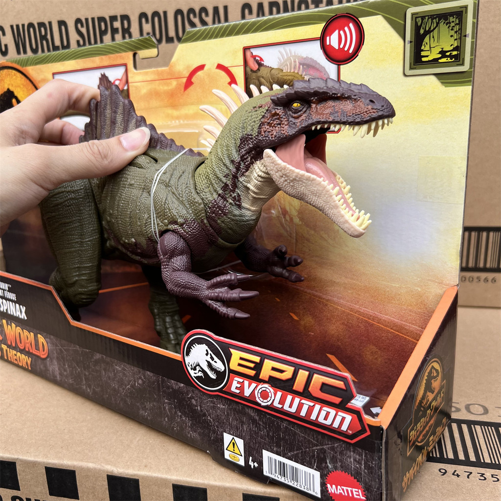 Mattel Jurassic World Movie Sound Effect Piccolo Spinosaurus Model Carnivorous Dinosaur Children ...