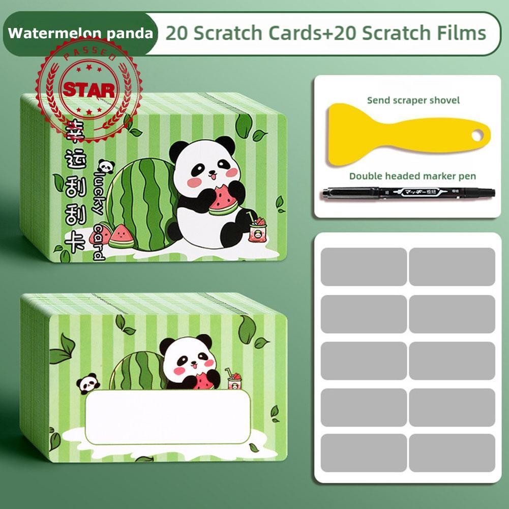 Lucky Scratch Off Cards Panda Party Games Vouchers Holiday Business ...