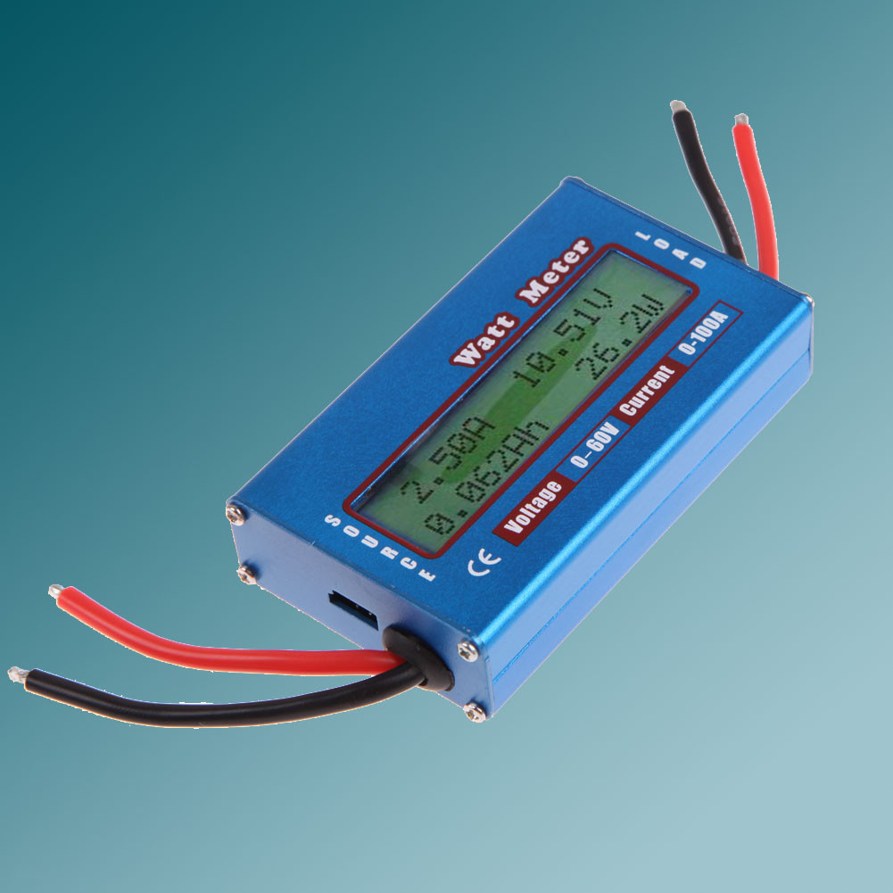 DC Power Analyser Watt Volt Amp Meter LCD Digital 12V 24V Solar Wind ...