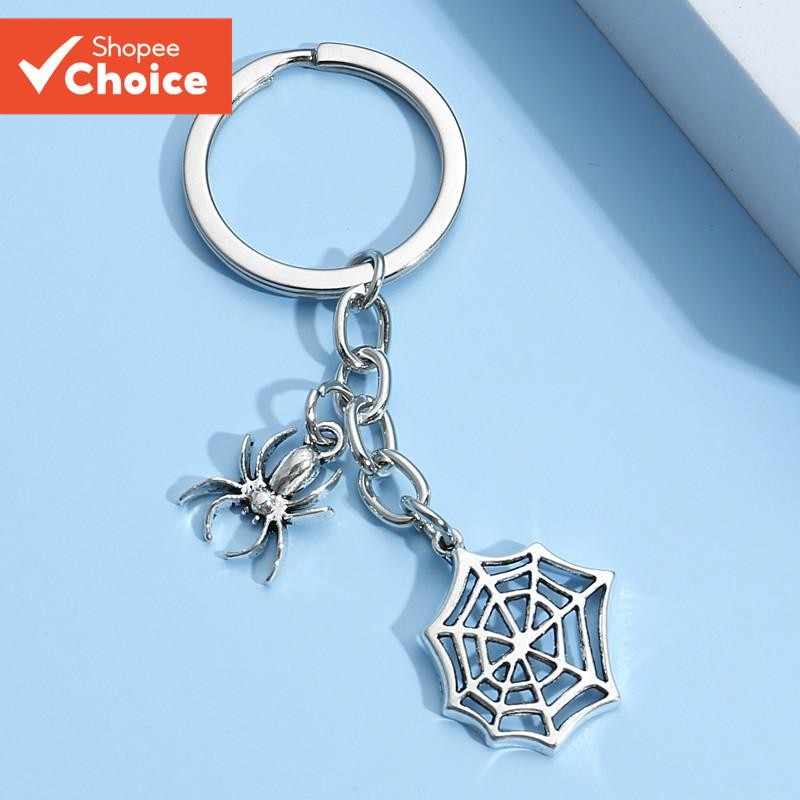 New Design Keychain Spider Web Key Ring Alloy Key Chains Halloween ...