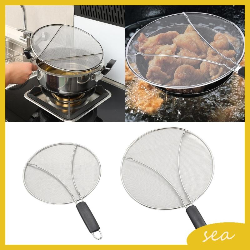 SC Kitchen Oil Proofing Lid Filter with Handle Fryings Pans Cover ...