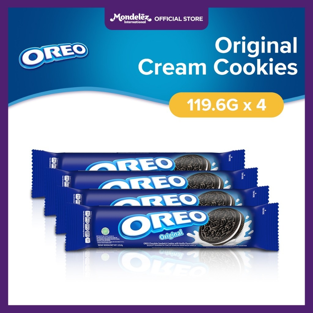 Oreo Pack - Vanilla Flavor 110g Sandwich Cookie Snack with Rich Cream ...