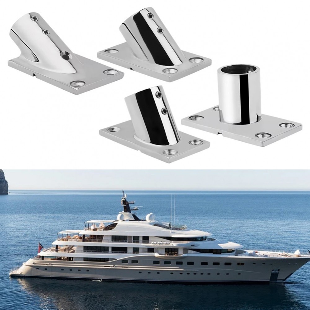 Durable Handrail Pipe Base 316 Stainless Steel Rectangular Design for ...