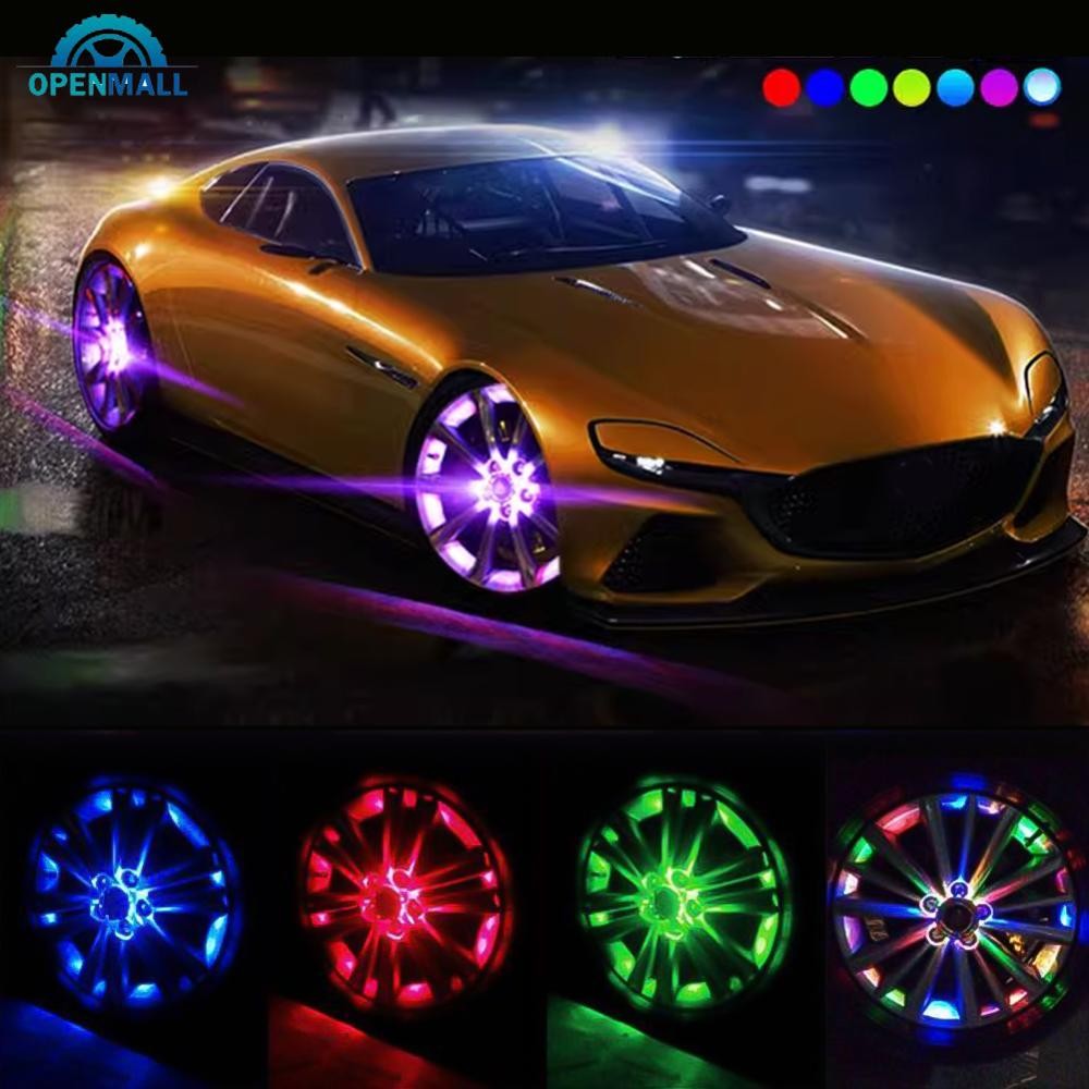 OPENMALL Car Auto Waterproof Wheel LED Solar Energy Light Flash Car ...