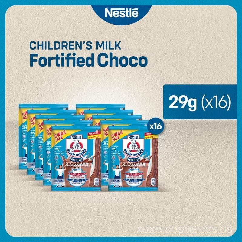 BEAR BRAND Fortified Choco Powdered Milk Drink 29g - SWAK Pack 16 ...