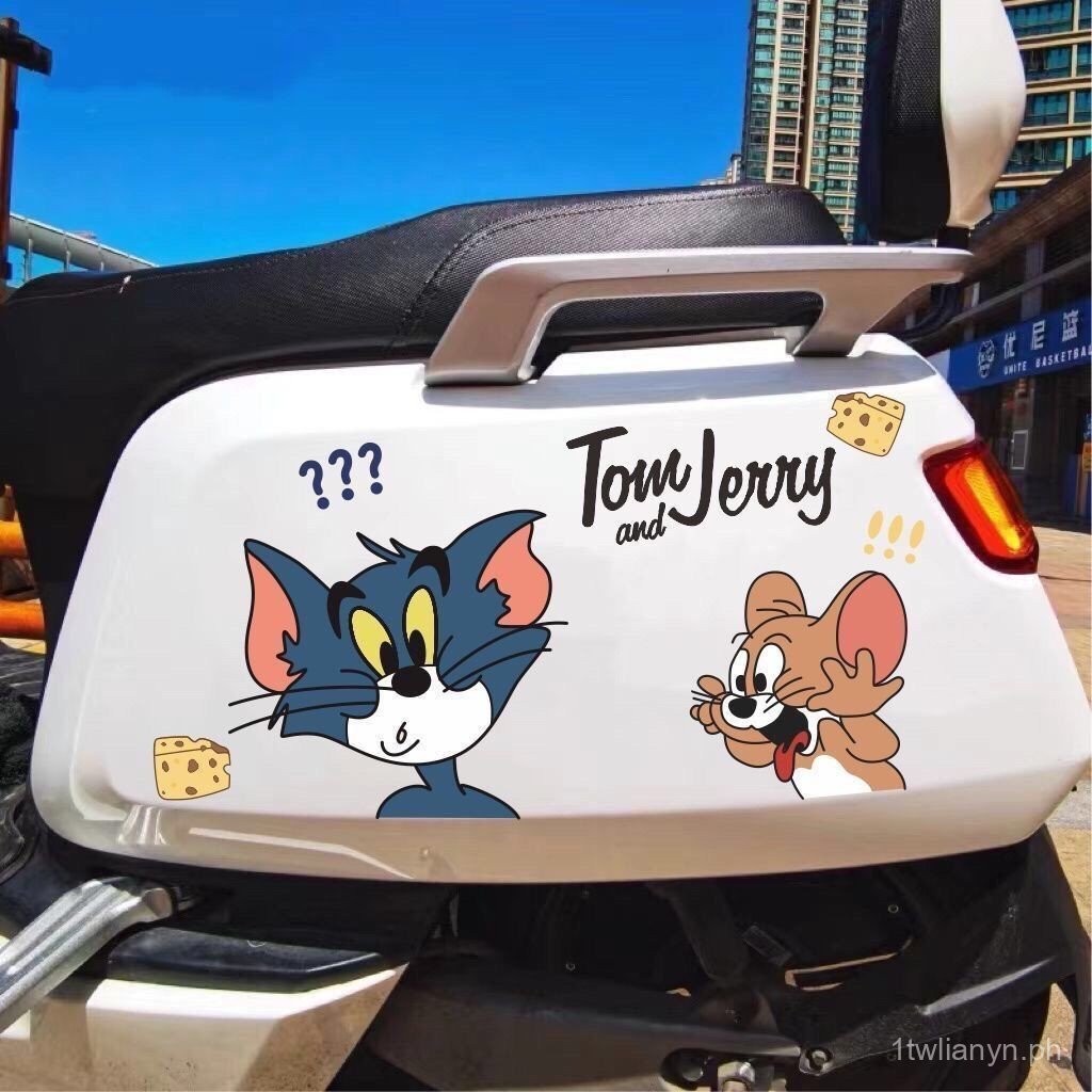 Tom and Jerry Cute Cartoon Electric Vehicle Sticker Battery Car Little ...
